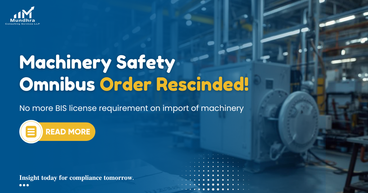 Machinery Omnibus Technical Regulation Rescinded: MHI Withdraws Order ...